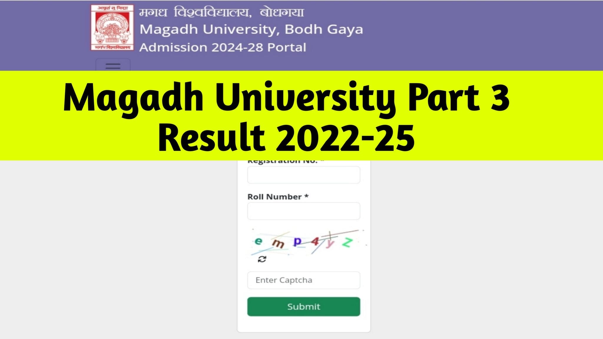 Magadh University Part 3 Result 2022-25 : Check & Download BA/BSc/BCom Result 2025